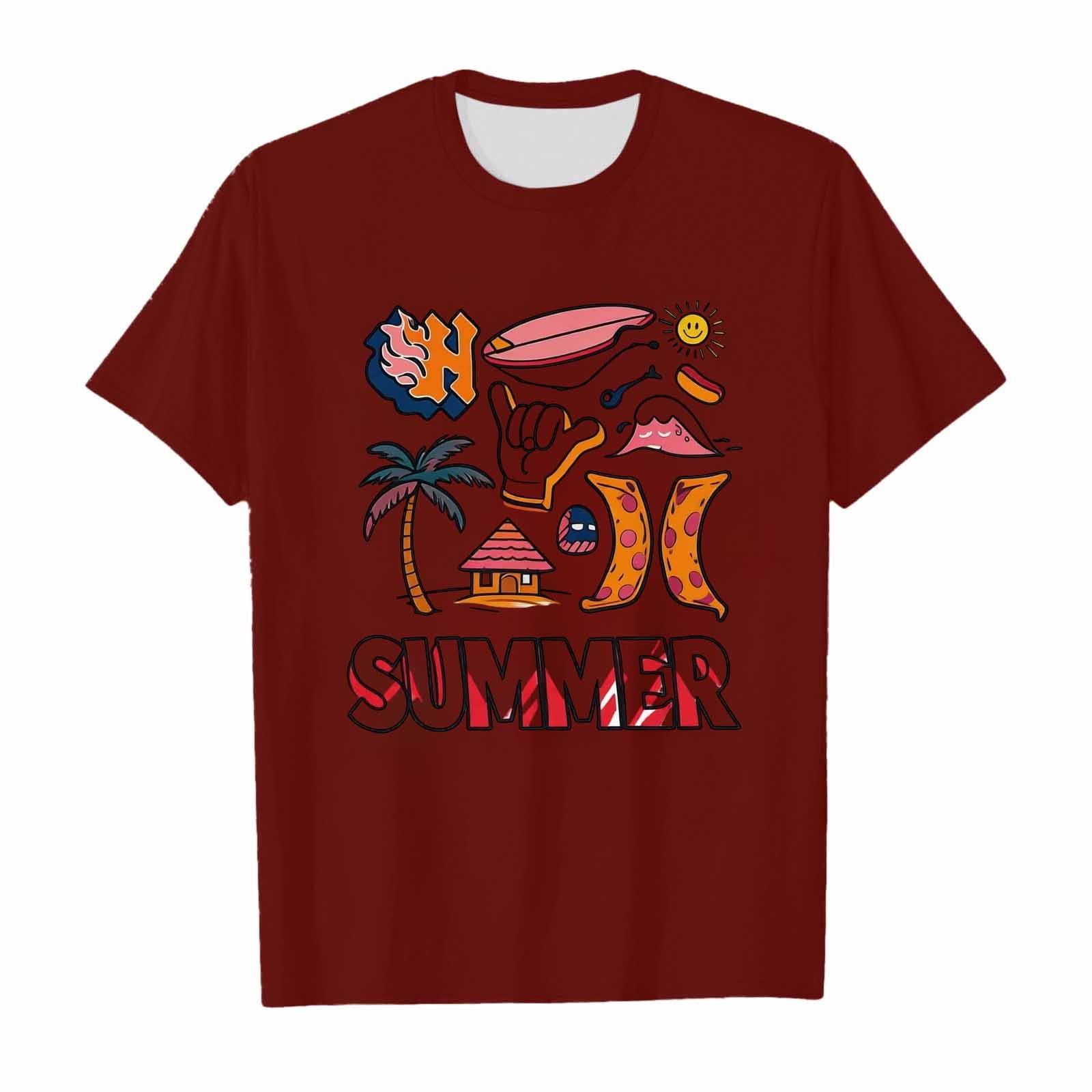 Big Girls T Shirts Crew Neck Short Sleeve Cartoon Letter Print Floral ...