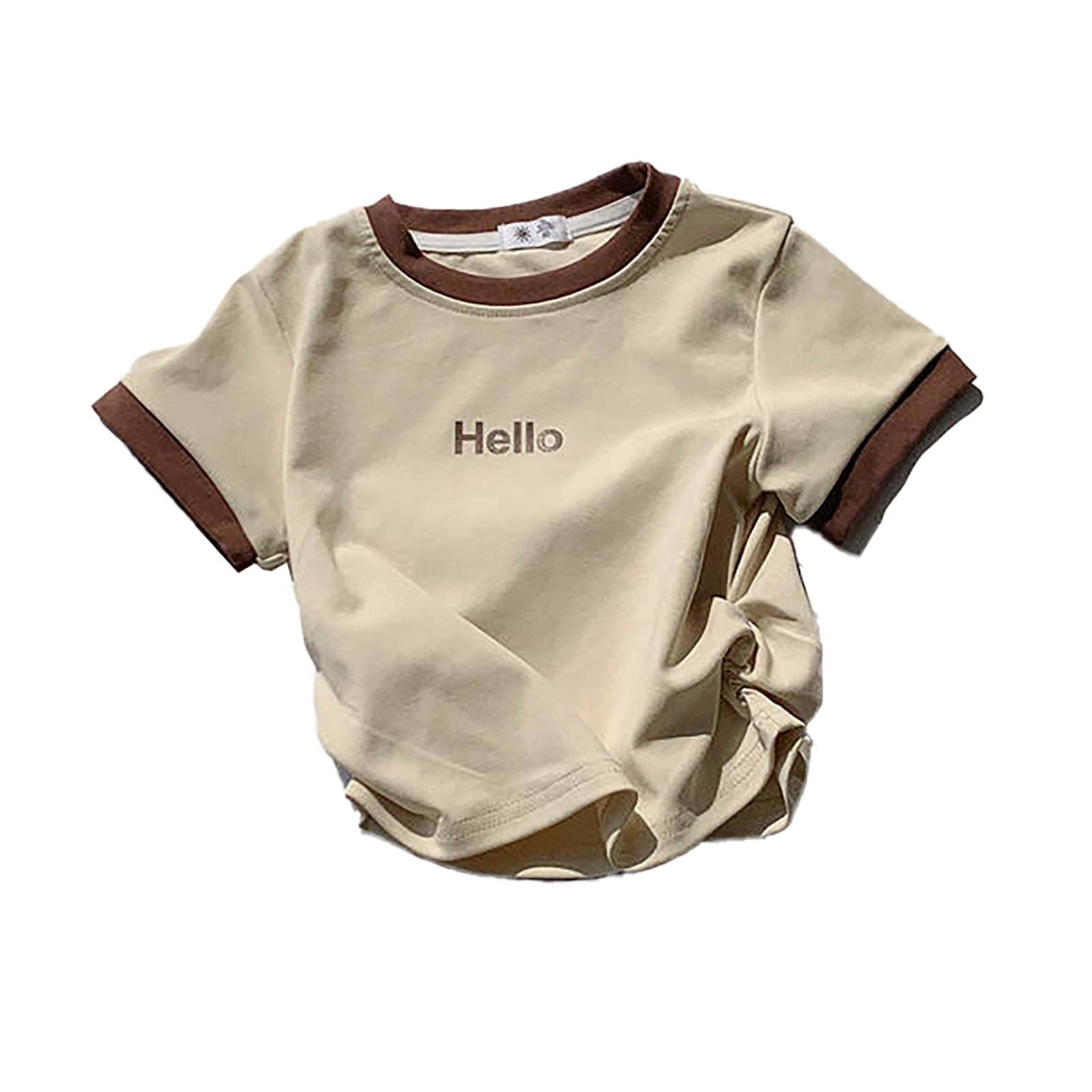 Big Girls T-Shirts Cropped Short Sleeve Color Casual For Youth Fashion ...