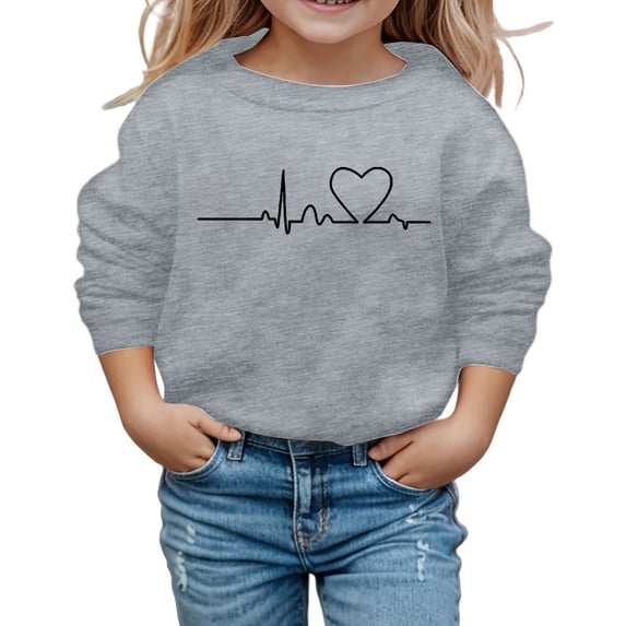 Big Girls T Shirts Kids Print Round Neck Comfortable Soft Fall Workout ...