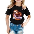 Big Girls T Shirts Sloth Print Short Sleeve Round Neck Comfortable ...