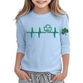 Big Girls T Shirts St Patricks Day Print Three Quarter Sleeve Top Kids ...