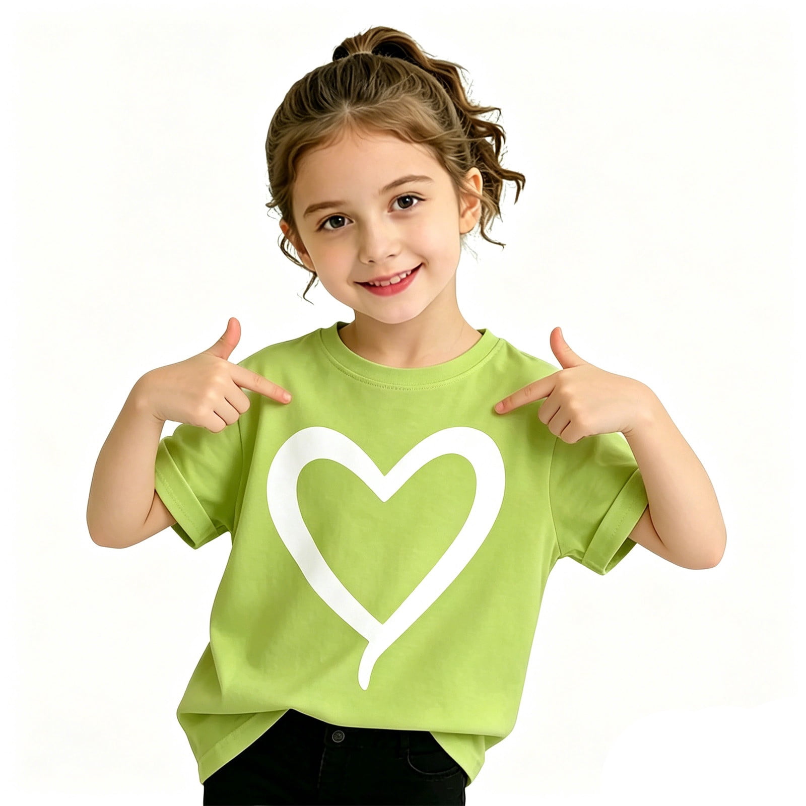 Big Girls T-Shirts Tops Fashion Summer Short Sleeve Loose Fit Casual ...