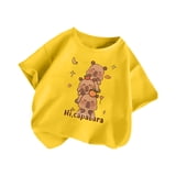 Big Girls T-Shirts Tops Summer And Round Neck Animal Patterned Printed ...