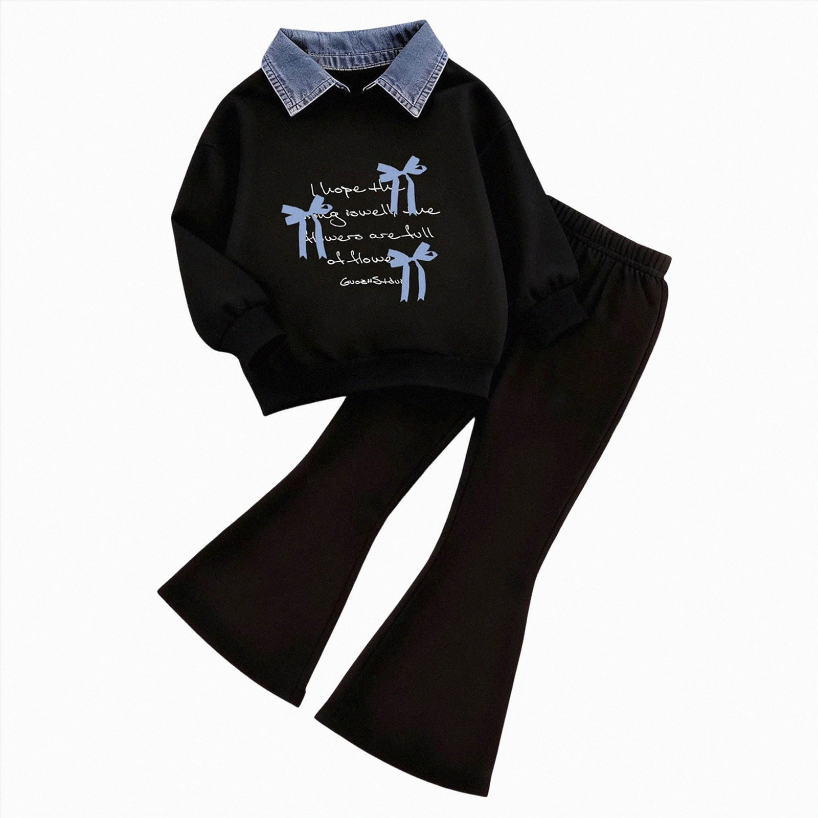 Big Girls Toddler Clothes Long Sleeve Letter Print Sweatshirt and ...