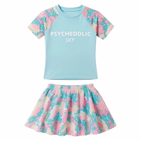 Big Girls Two Piece SwimsuitsSwimwear Flutter Sleeve Top For Swimming ...