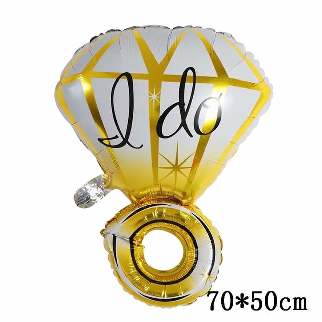 Big Gold Diamond Ring Foil Balloons Rose Gold Bride to Be Balloon ...