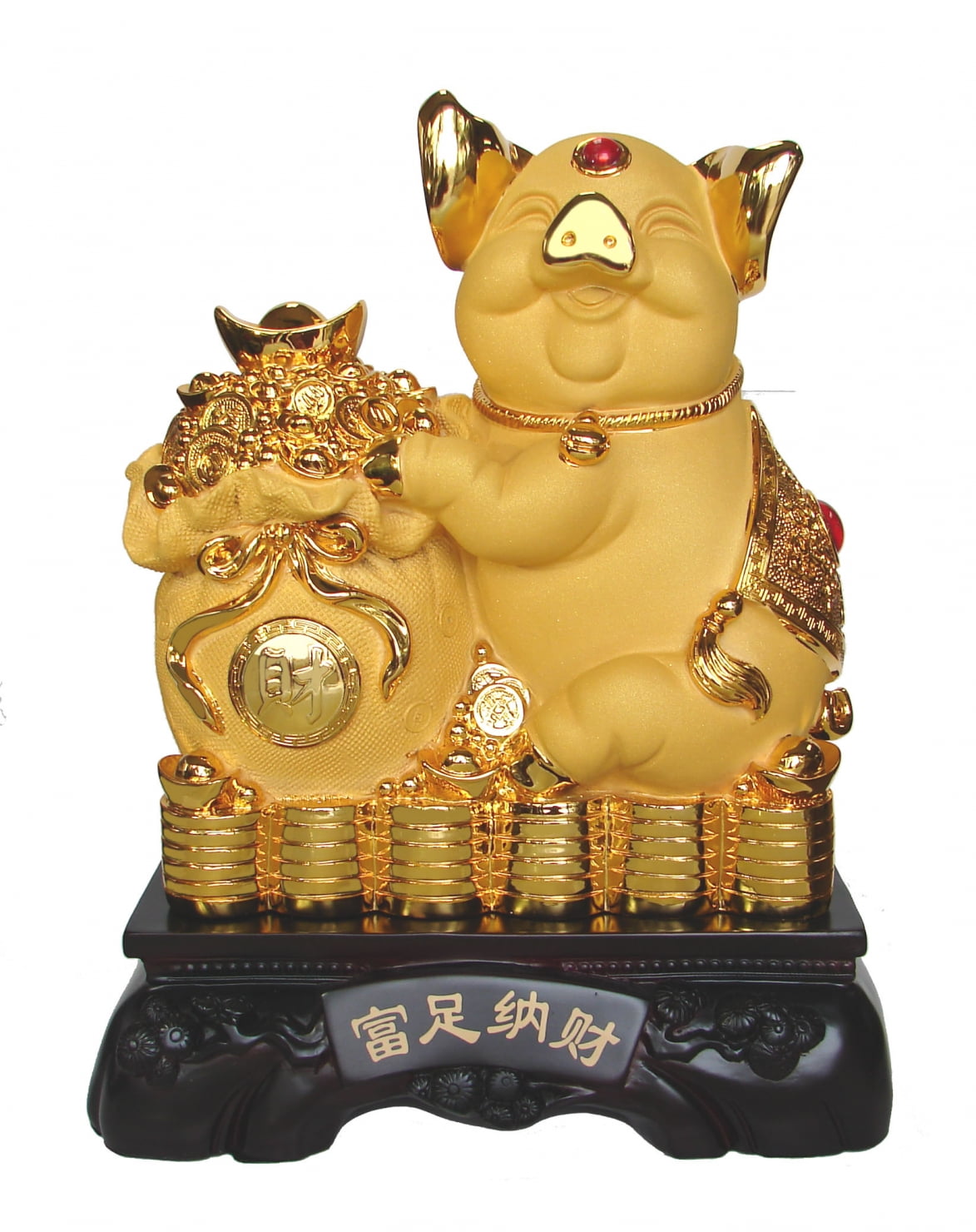 Big Golden Pig Statue w/ Money Bag for Chinese Lunar Year of Pig ...