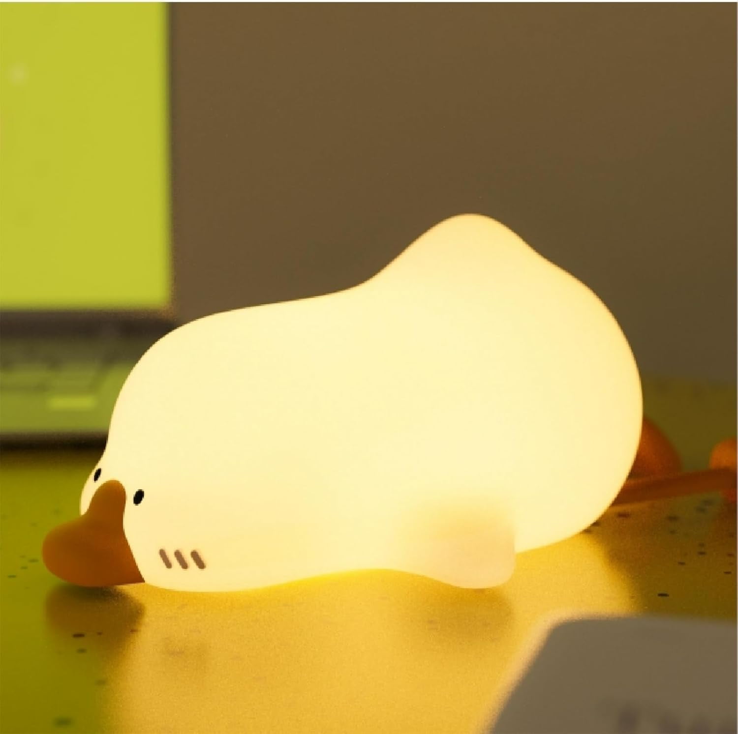 Big Goose Night LightSquishy Silicone Kids Lamp, Dimmable 3-Gear Warm ...