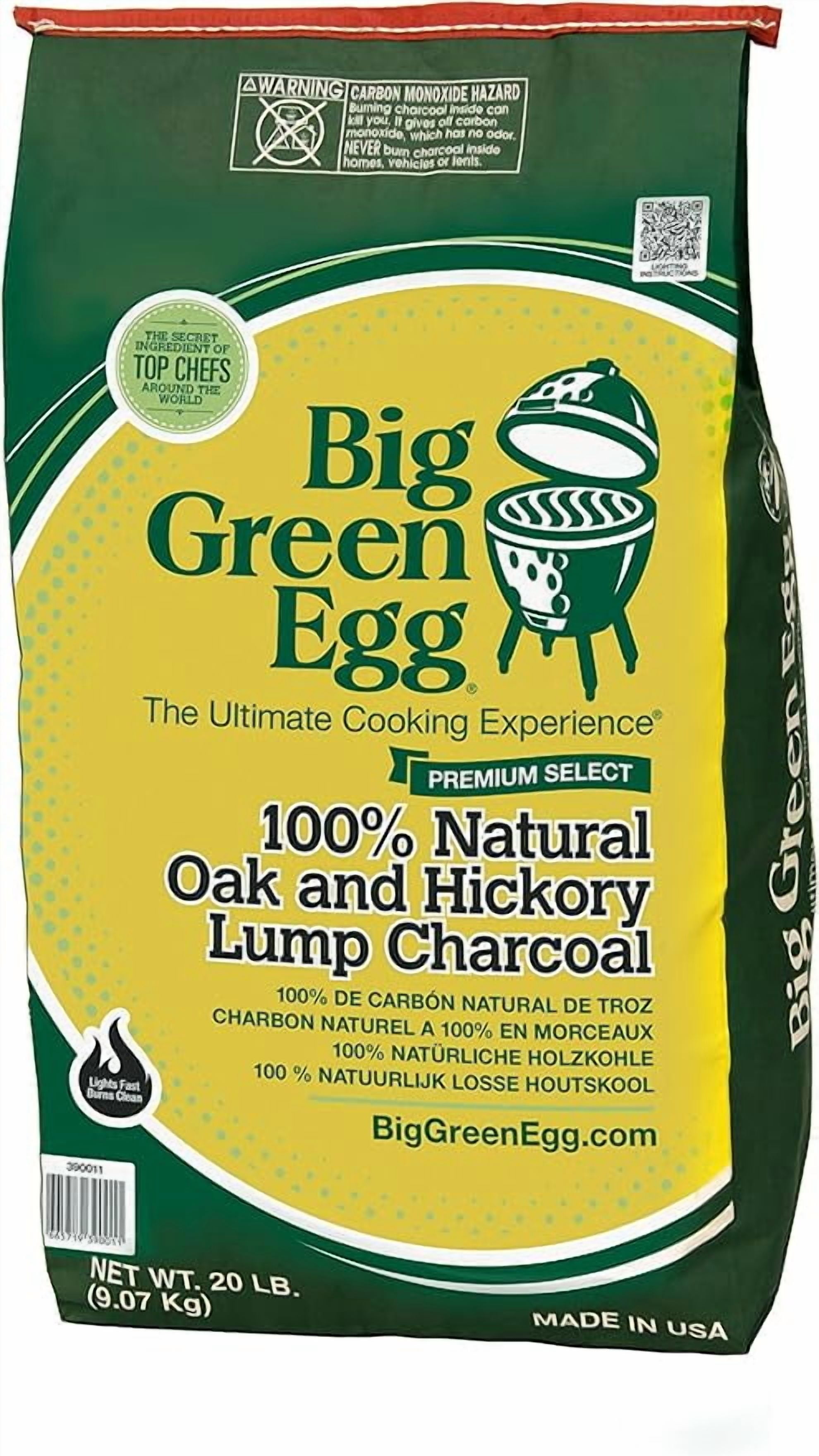 Big Green Egg Lump Charcoal, 17.6 lb, Oak and Hickory, Efficient and ...