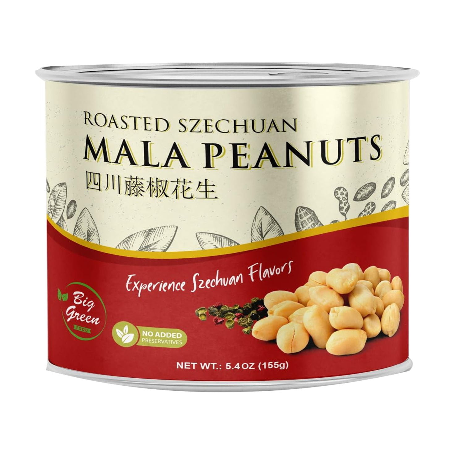 Big Green Food - Roasted Szechuan BSL1 Mala Peanuts, Spicy & Savory ...