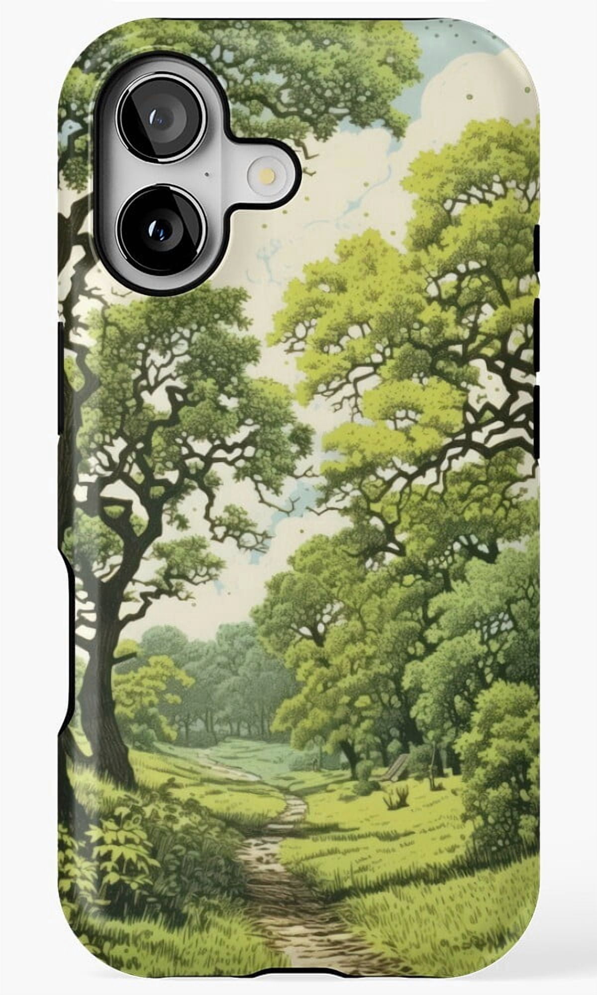 Big Green Trees Forest Summer Nature Scene Phone Case for iPhone 11 12 ...