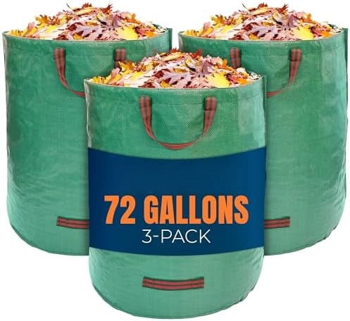 Big Gulp Lawn Bags, 3-Pack 72 gallons Heavy Duty Lawn and Leaf Bags ...