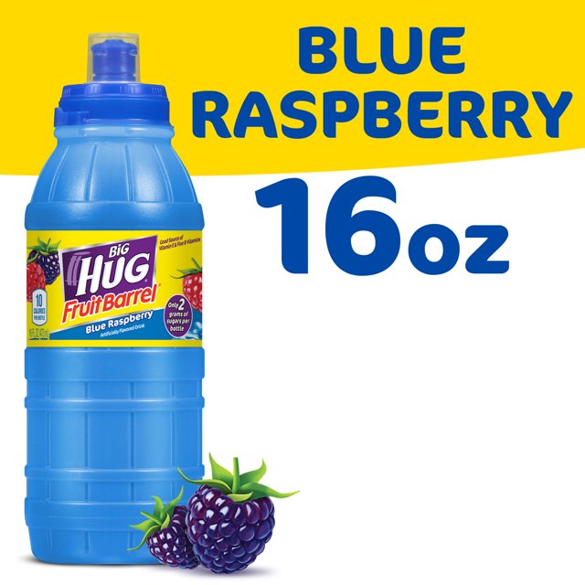 Big HUG Fruit Barrel, Blue Raspberry Drink, 16 fl oz Bottle - Walmart.com