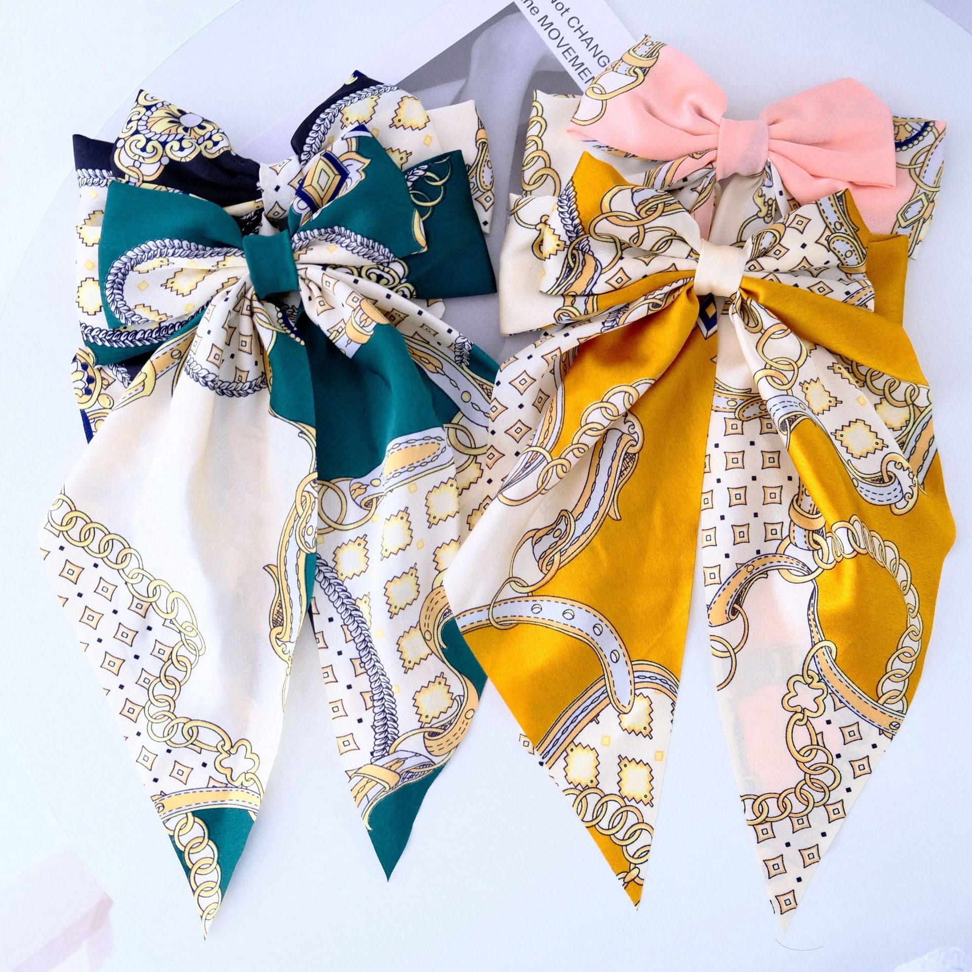 Big Hair Bow Women's Girl Ribbon Bow, Vintage Style Silky Satin Hair ...