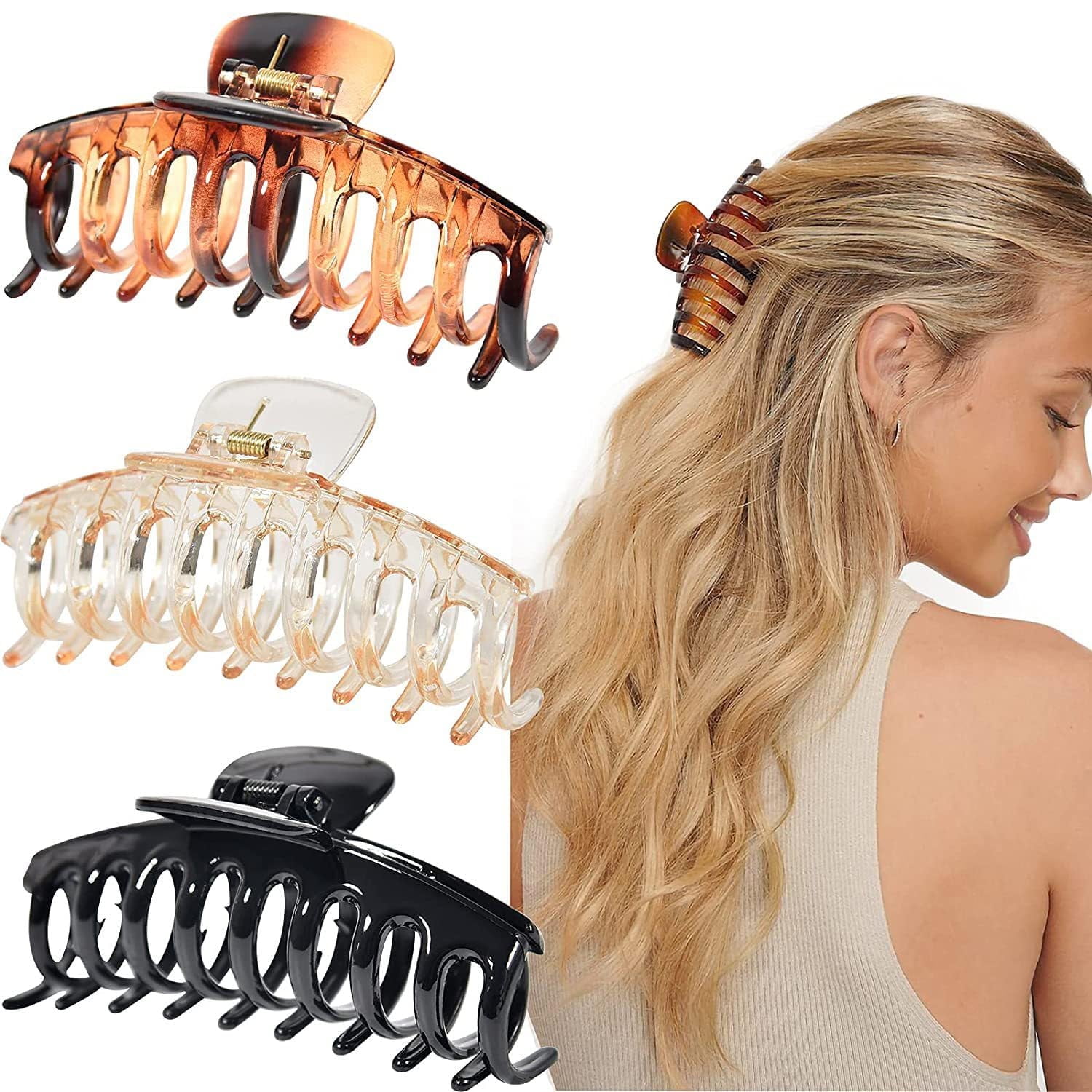 Big Hair Claw Clips 4.3 Inch Nonslip Large Claw Clip for Women and ...