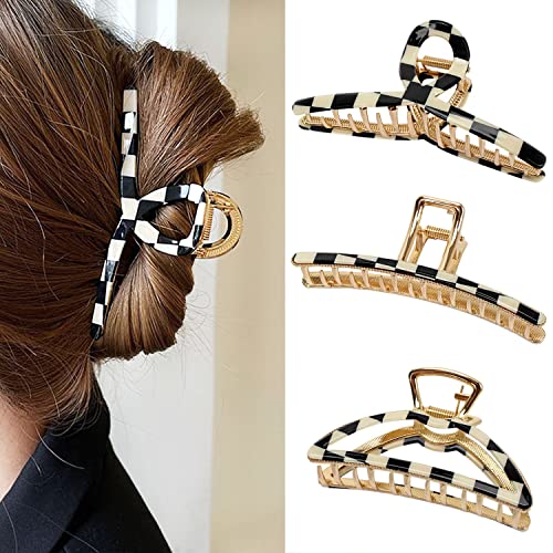 Big Hair Claw Clips Checker Claw Butterfly Barrettes Claw Clips for ...