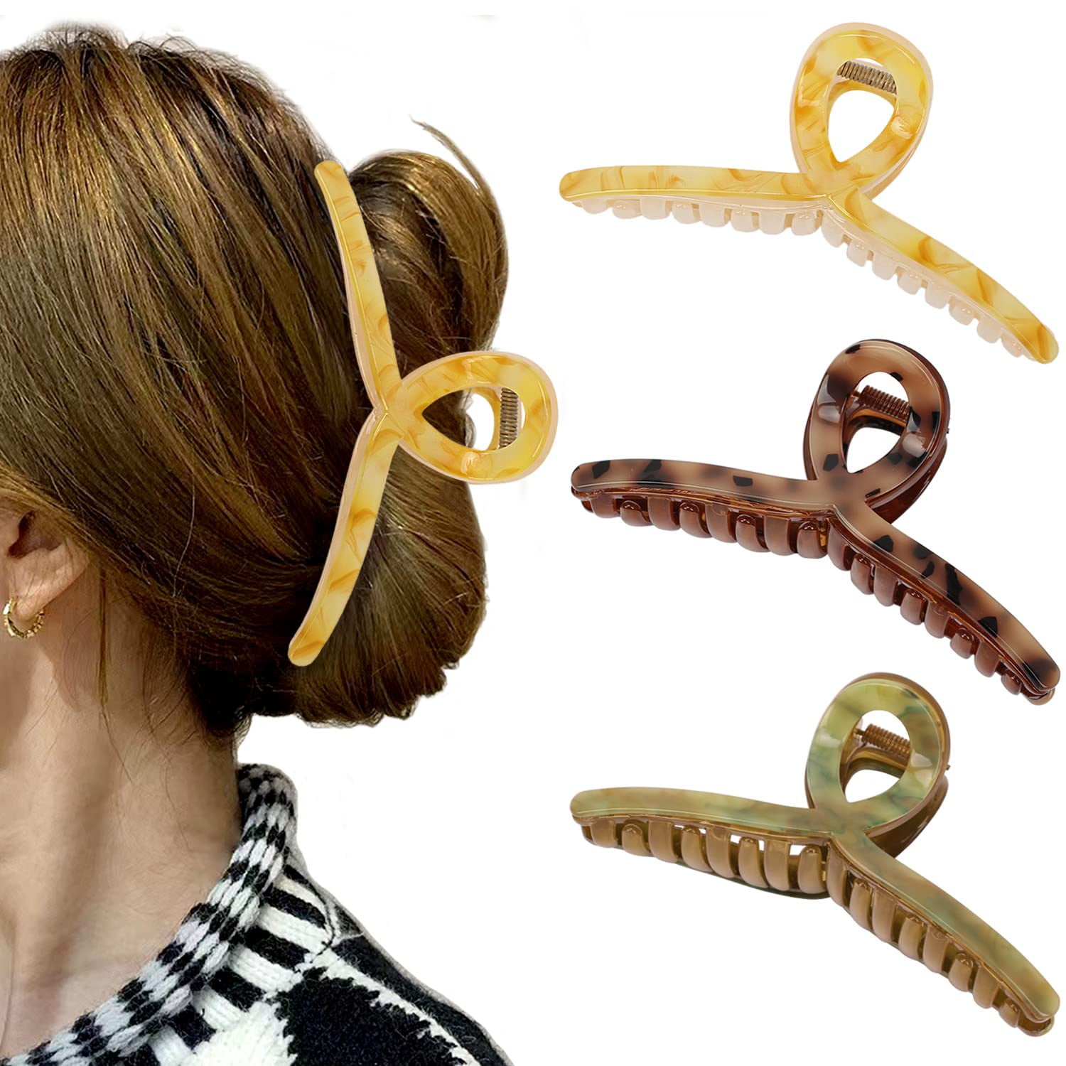 Big Hair Claw Clips Large Butterfly Hair Clips for Women 5.1" Large ...