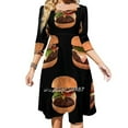 Big Hamburger Cheeseburger Fast Food Art Sweet Elegant Dress Women ...
