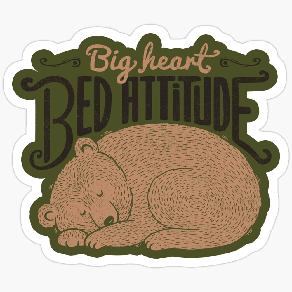 Big Heart Bed Attitude Sticker Phone Decal Water Bottle Stickers Car ...