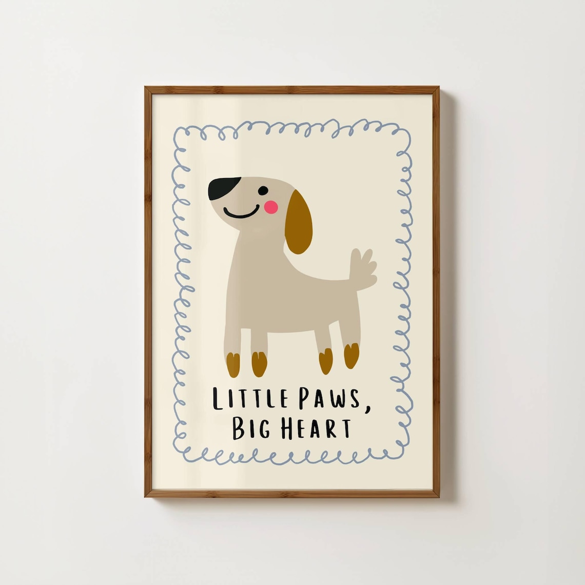 Big Heart Dog Print Trendy Nursery Art Dog Nursery Decor Animal Room ...