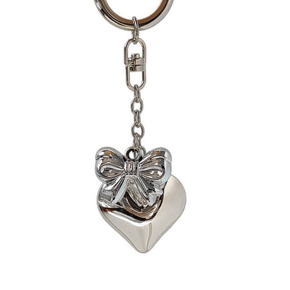 Big Heart Keychain Bowknot Bag Charm Sweet Keyring Gift for Women ...