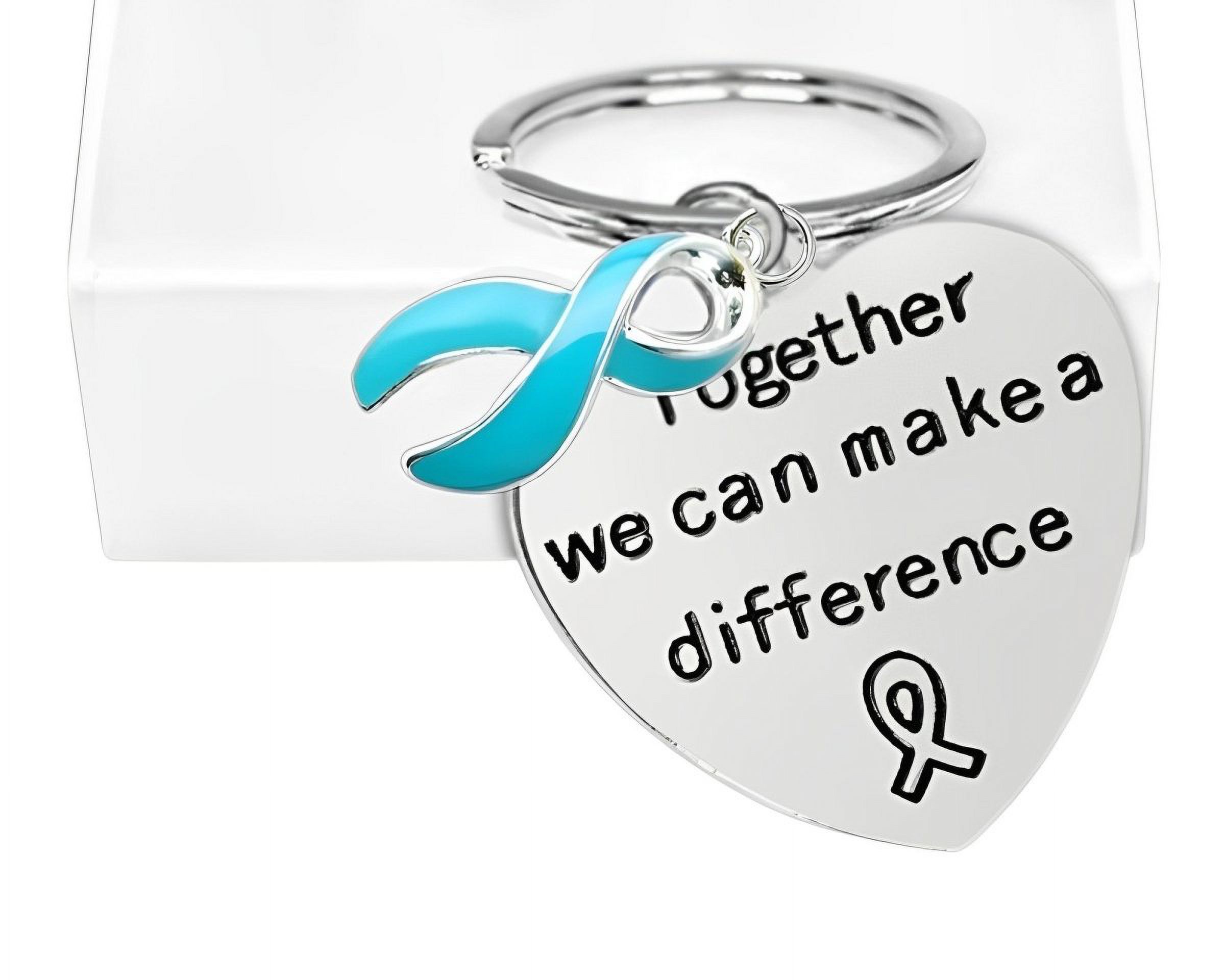 Big Heart Teal Ribbon Key Chains - Walmart.com