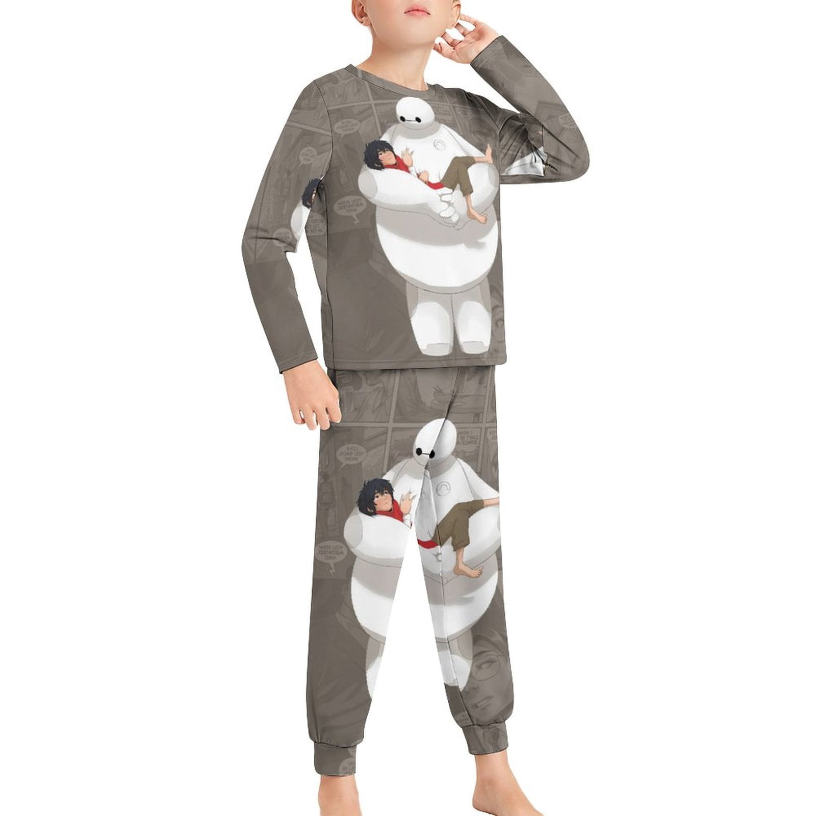 Big Hero 6 Baymax Children's Pajama Suit 2 Pieces Soft Cozy Sleepwear ...