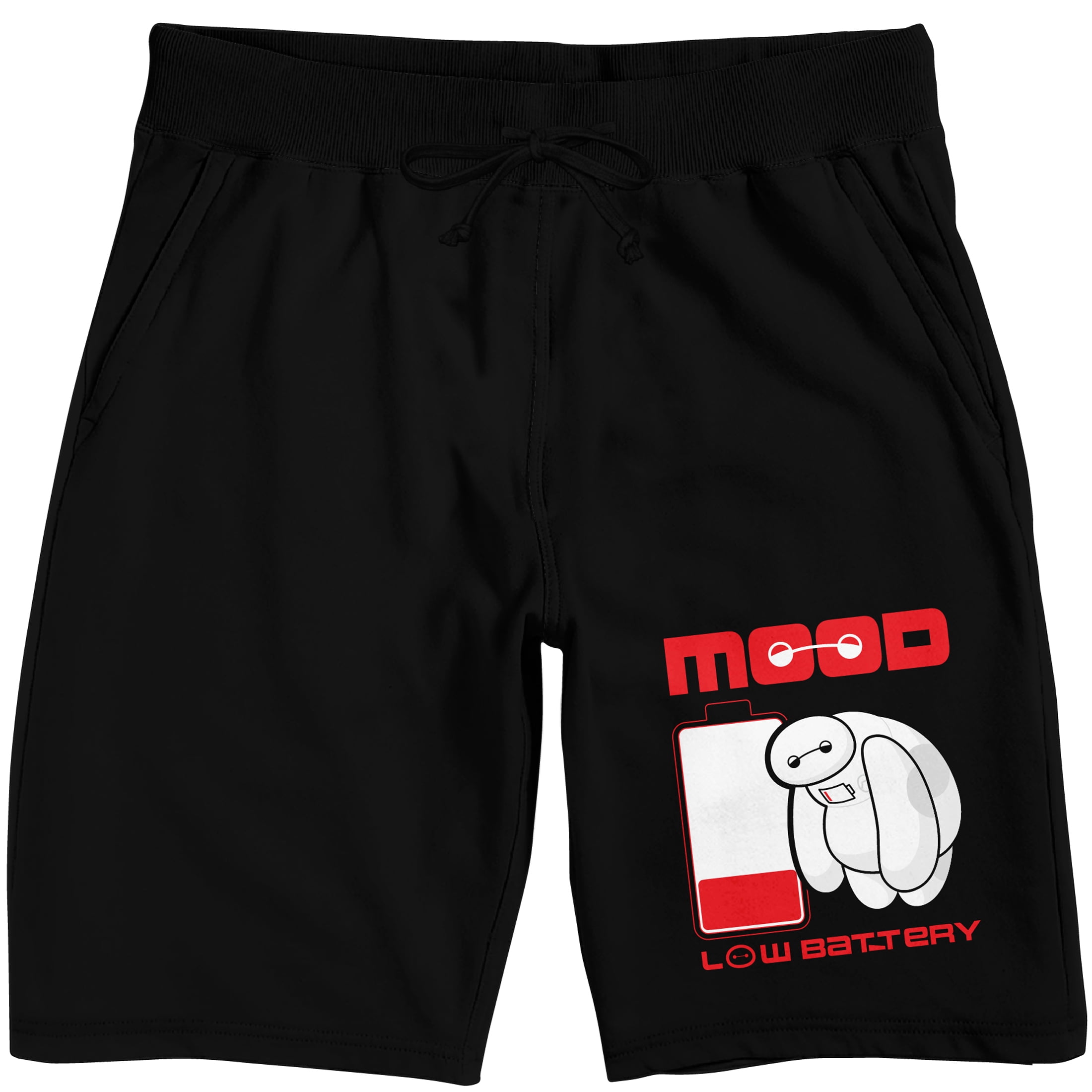Big Hero 6 Baymax Drained Battery Mood Adult Black Sleep Pajama Shorts ...