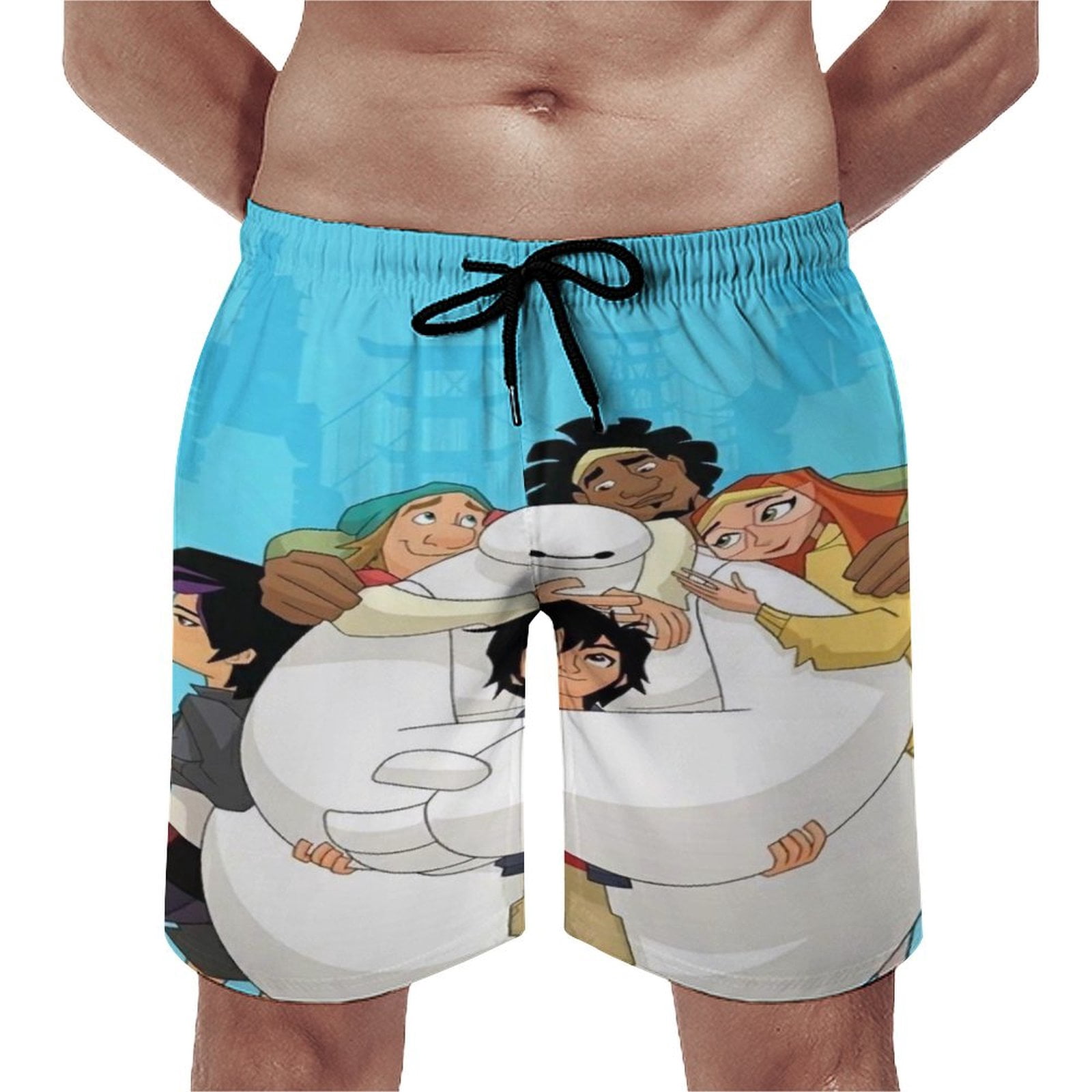 Big Hero 6 Baymax Men's Beachwear Quick Dry 3D Printed Beach Board ...