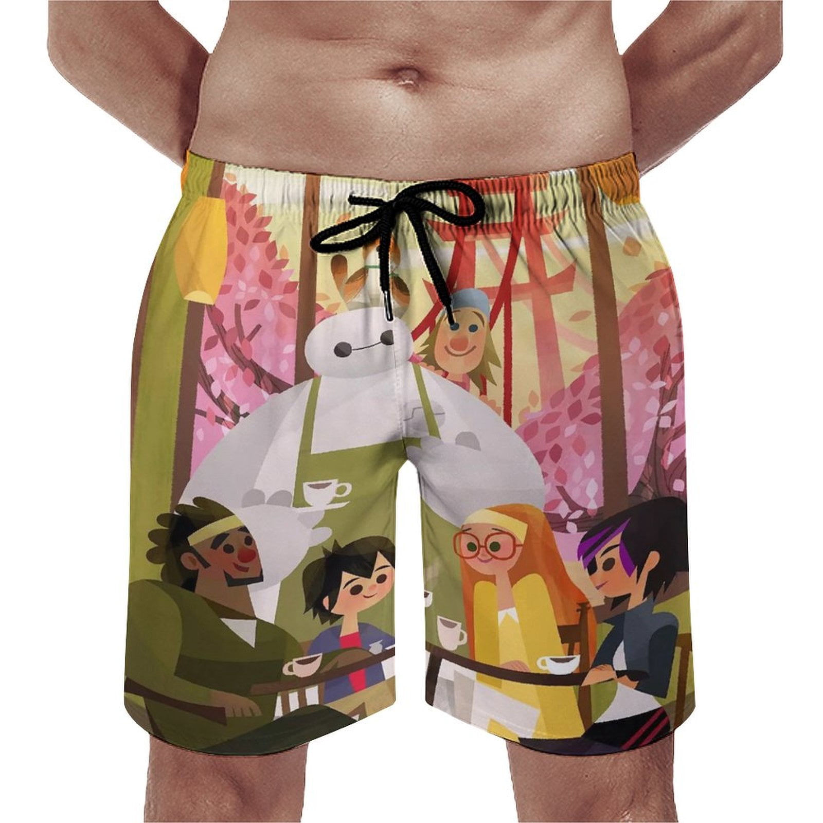 Big Hero 6 Baymax Men's Beachwear Quick Dry 3D Printed Beach Board ...