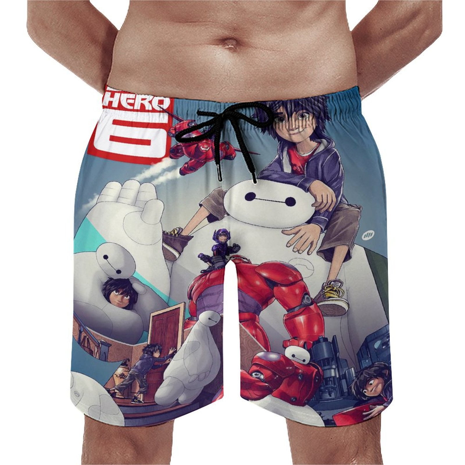 Big Hero 6 Baymax Men's Beachwear Quick Dry 3D Printed Beach Board ...
