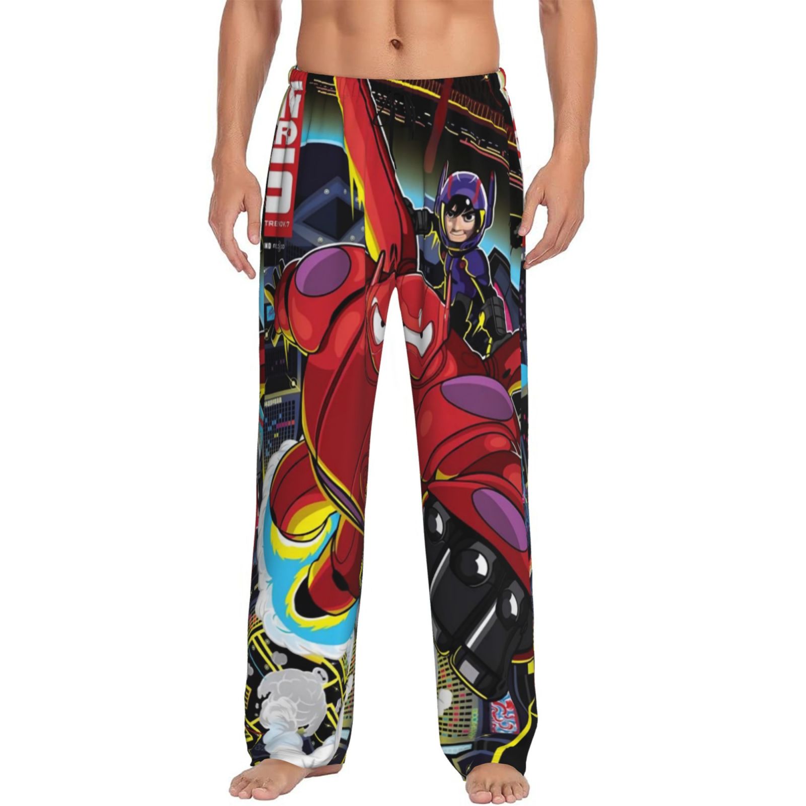 Big Hero 6 Baymax Pajama Pants Drawstring Elastic Waistband Loungewear Comfy Separate Bottoms ...
