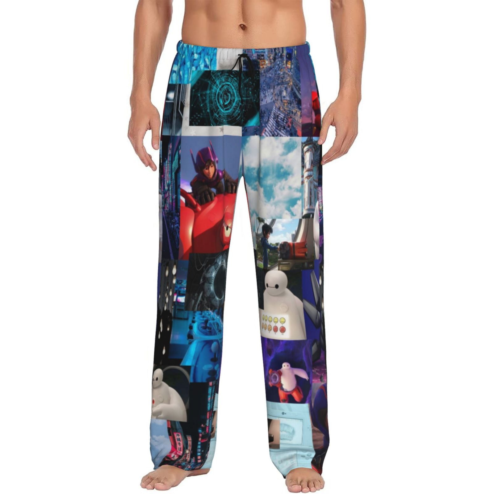 Big Hero 6 Baymax Pajama Pants Drawstring Elastic Waistband Loungewear Comfy Separate Bottoms ...