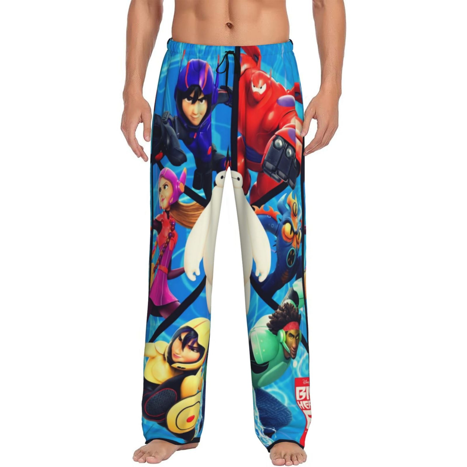 Big Hero 6 Baymax Pajama Pants Drawstring Elastic Waistband Loungewear Comfy Separate Bottoms ...