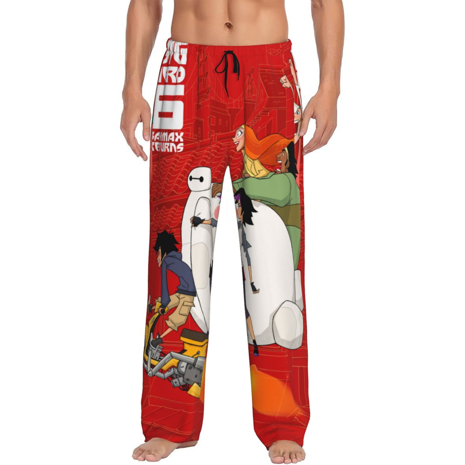 Big Hero 6 Baymax Pajama Pants Drawstring Elastic Waistband Loungewear ...