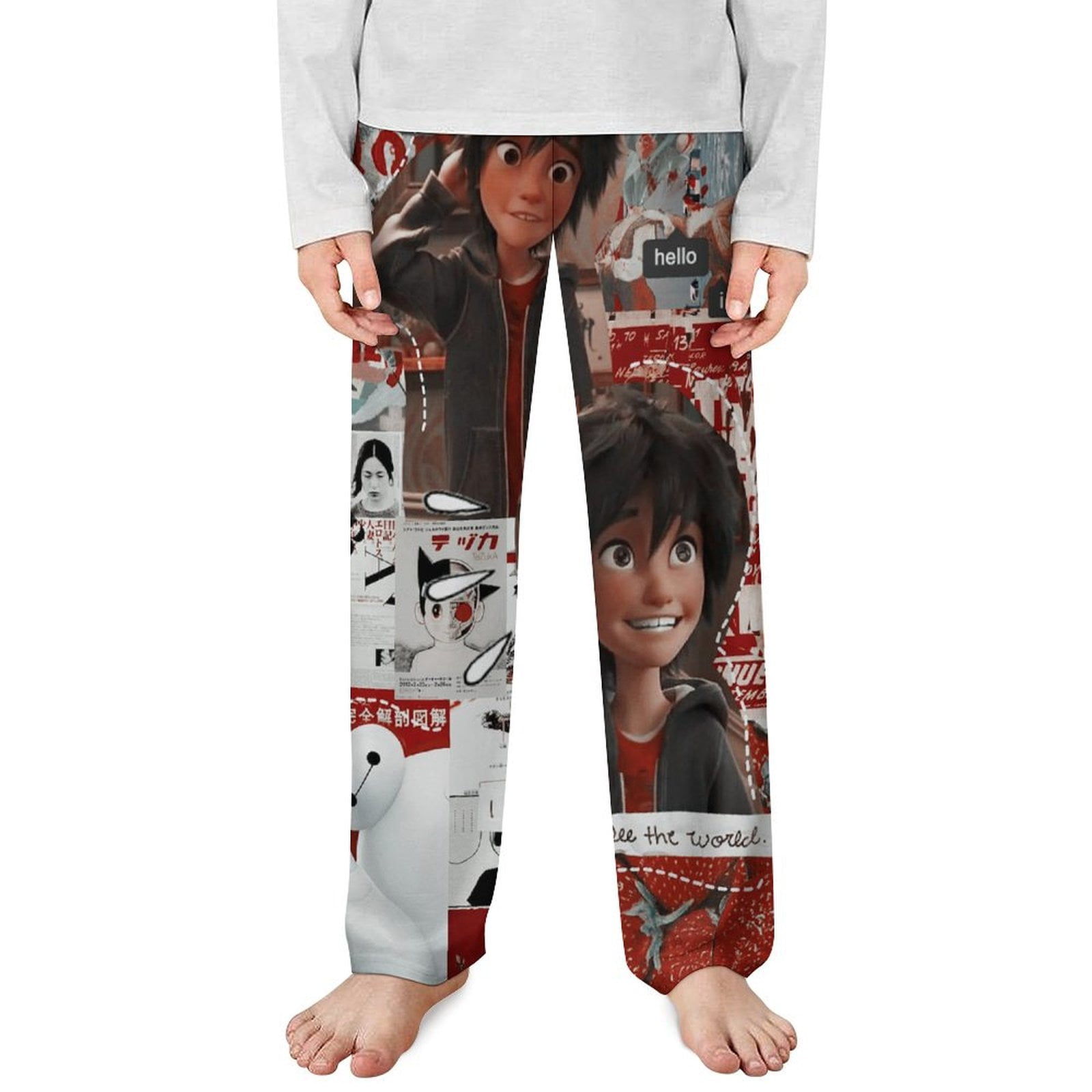 Big Hero 6 Baymax Pajama Pants for Kids Long Sleep Plaid Pants Soft ...