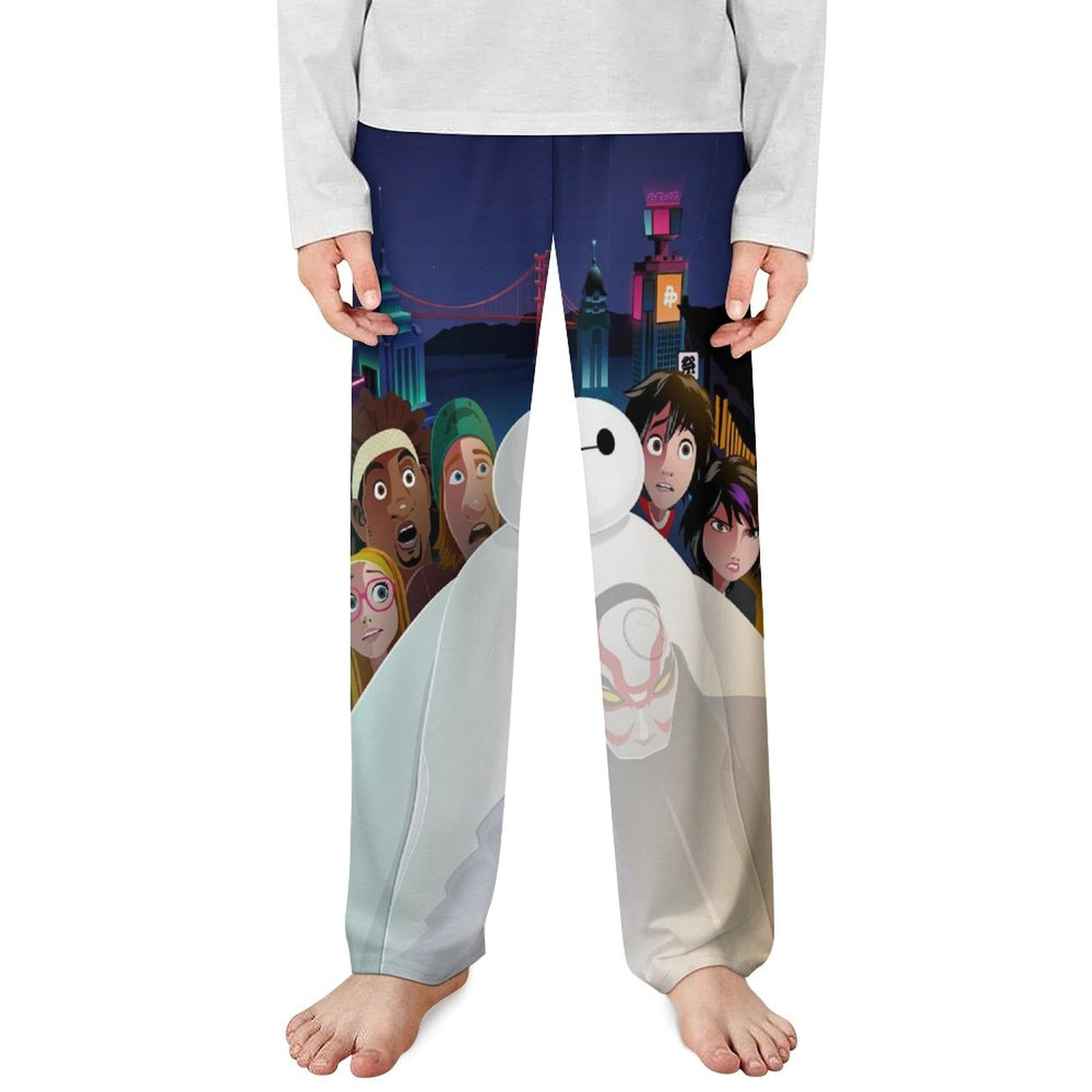 Big Hero 6 Baymax Pajama Pants for Kids Long Sleep Plaid Pants Soft ...