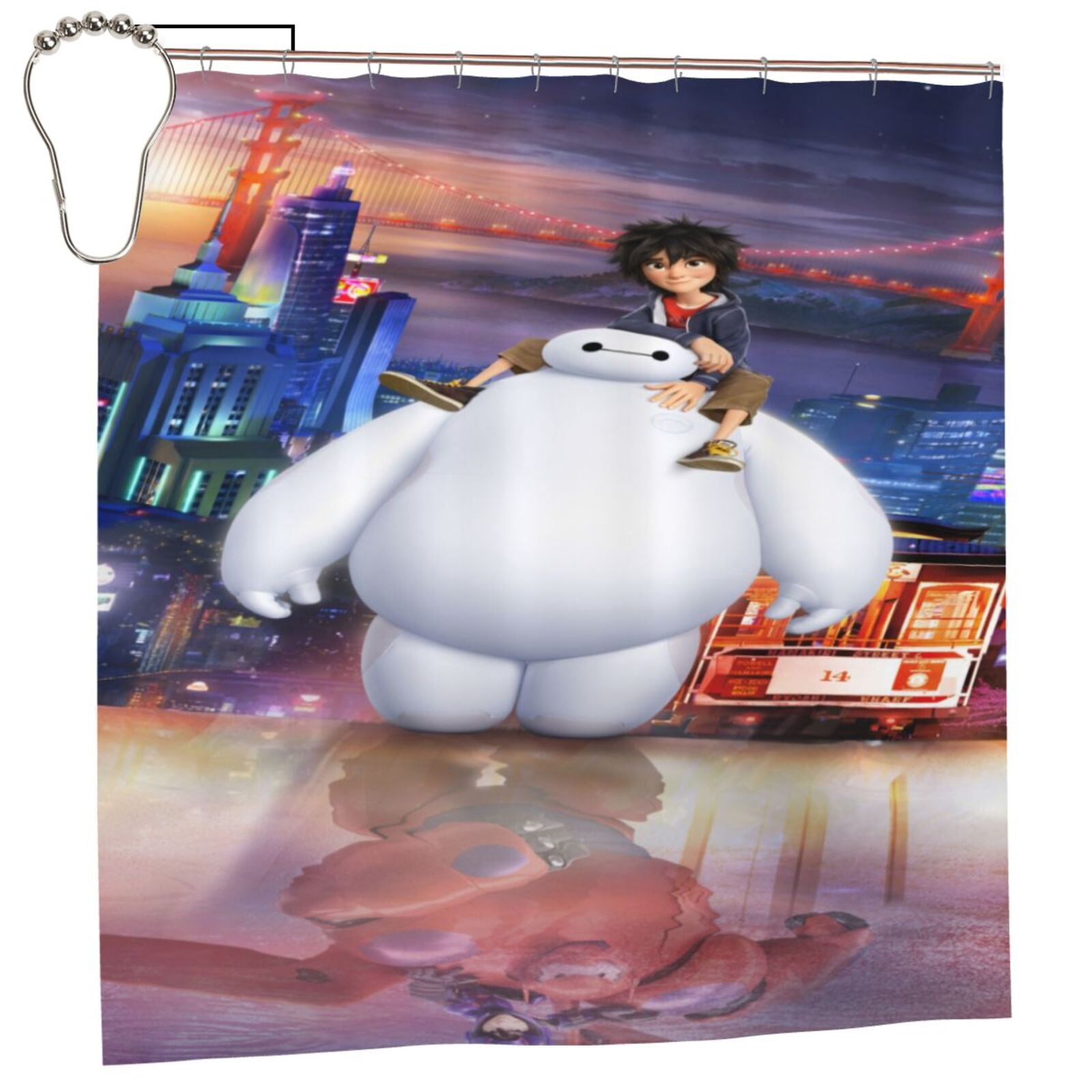 Bay-Max Shower Curtain Waterproof Cartoon Anime Shower Curtains for ...
