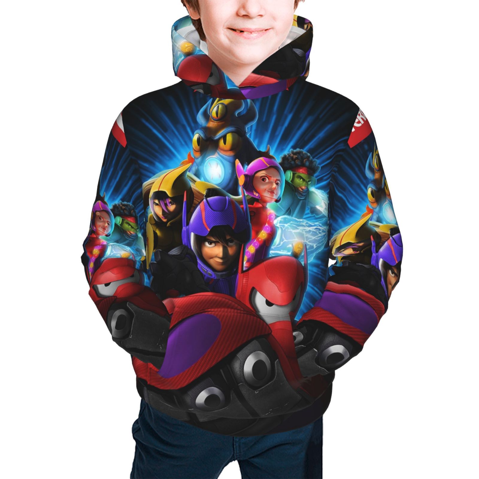 Big Hero 6 Baymax Youth Hoodie Graphic Colorful Cool Kids Hooded ...