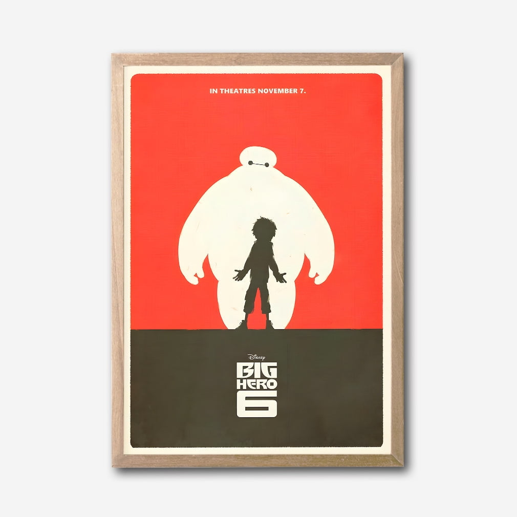 Big Hero 6 Canvas Wall Art, Disney Movie Poster, Minimalist Silhouette ...
