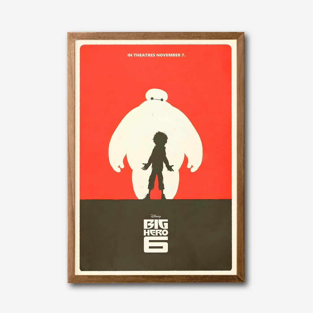 Big Hero 6 Canvas Wall Art, Disney Movie Poster, Minimalist Silhouette ...