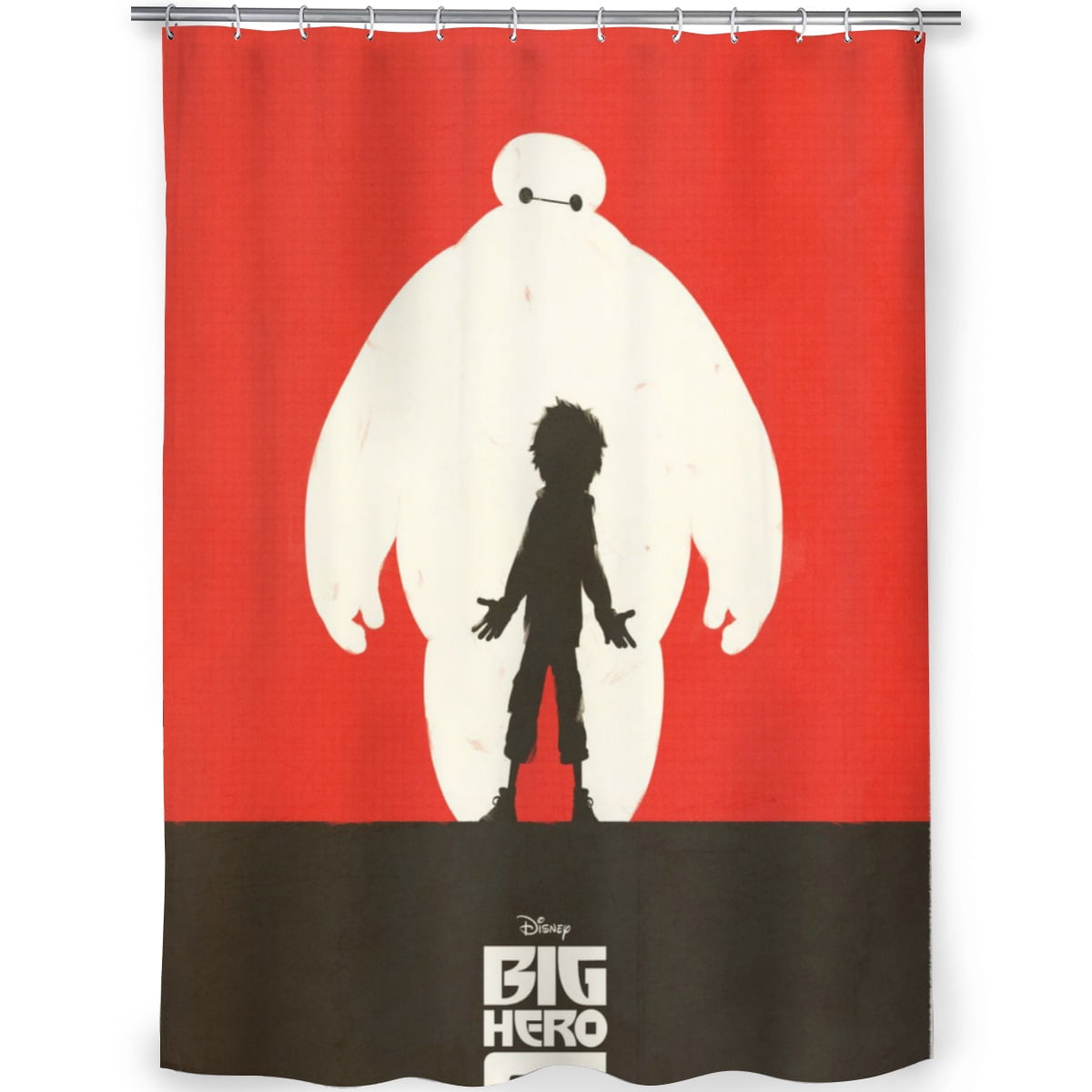 Big Hero Bathroom Stall Shower Curtain With Hooks Cute Shower Curtain Set Waterproof Fabric