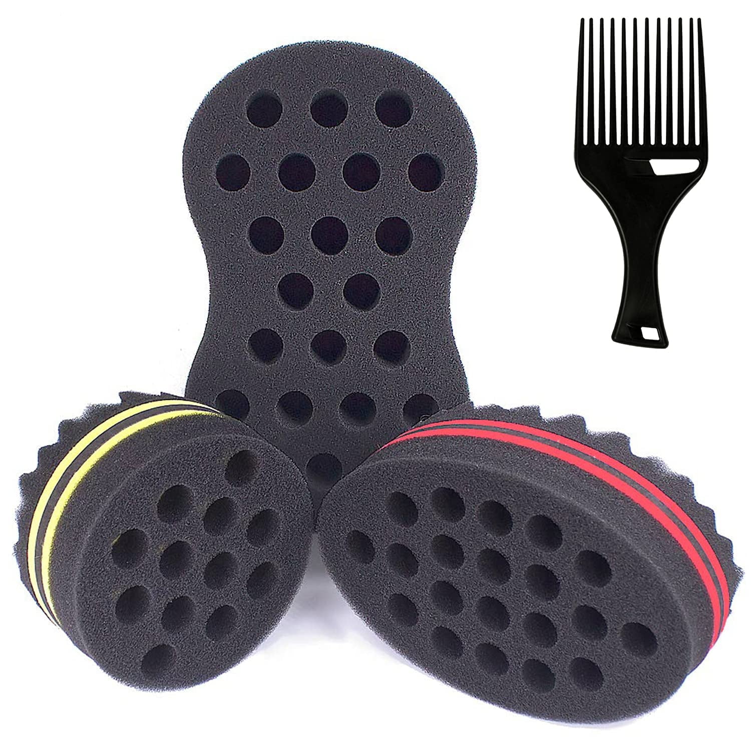 Big Hole Hair Sponge for Men and Women Large and Small Foam Dreads ...