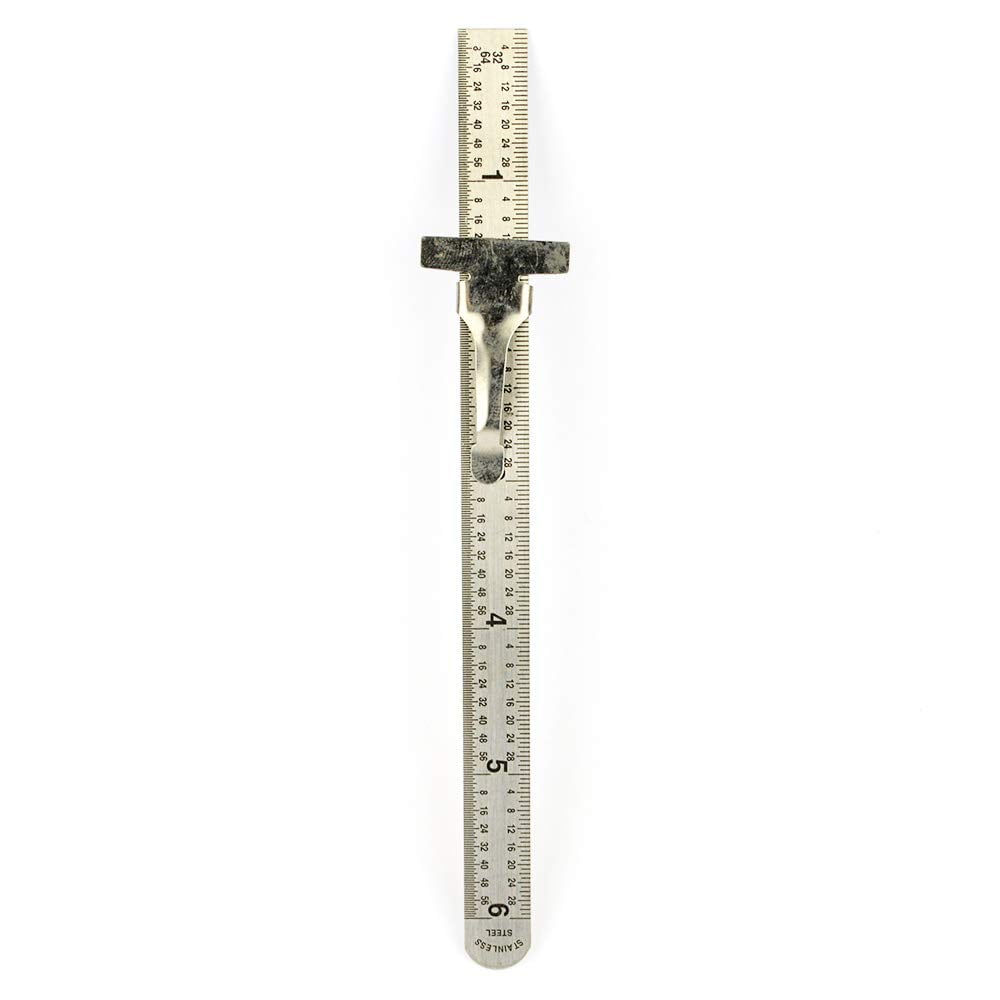 Big Horn 19206 6” STAINLESS STEEL POCKET RULER 1/64 1/32 Scales Decimal ...