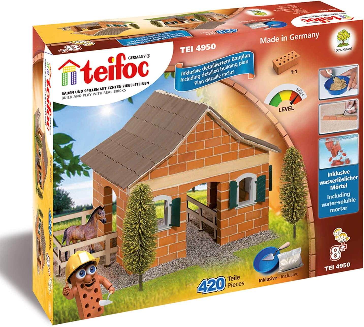 Big Horse Stable Brick Construction Set, 430 Building Blocks, Erector ...