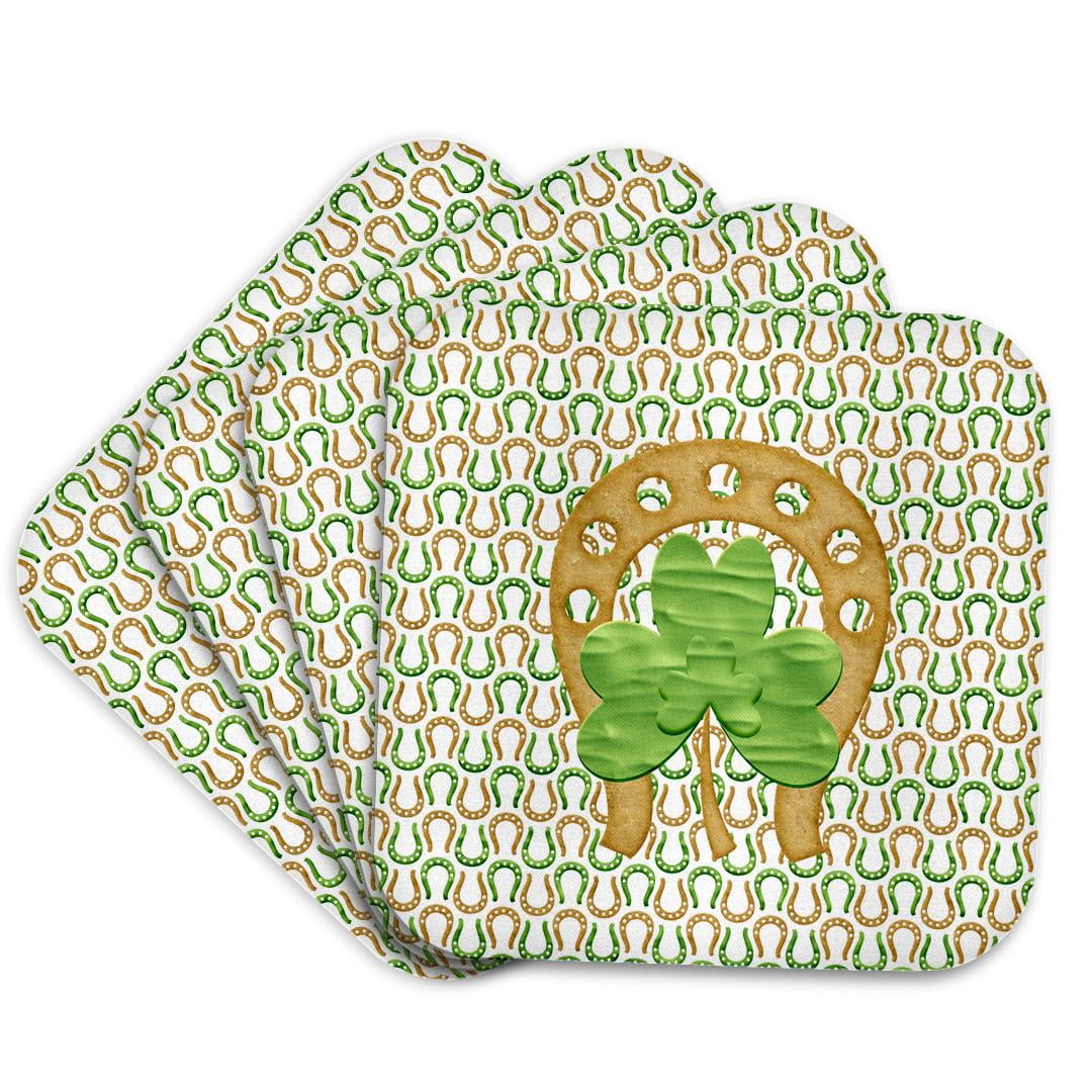3drose, Big Horseshoe and Shamrock on Horseshoe Background, Green ...