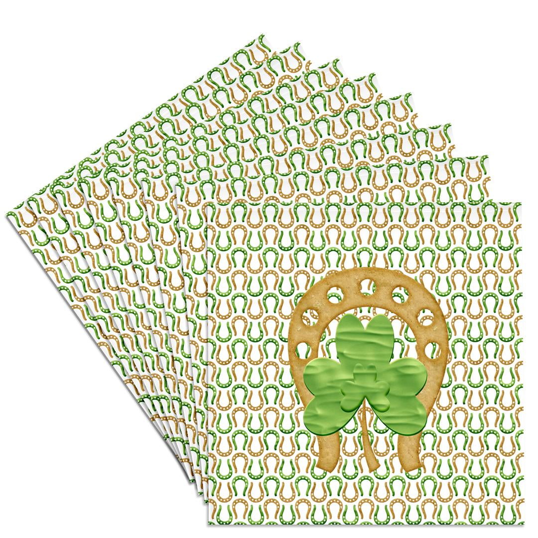3drose, Big Horseshoe and Shamrock on Horseshoe Background, Green ...
