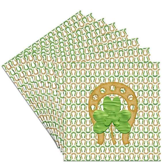 3drose, Big Horseshoe and Shamrock on Horseshoe Background, Green ...