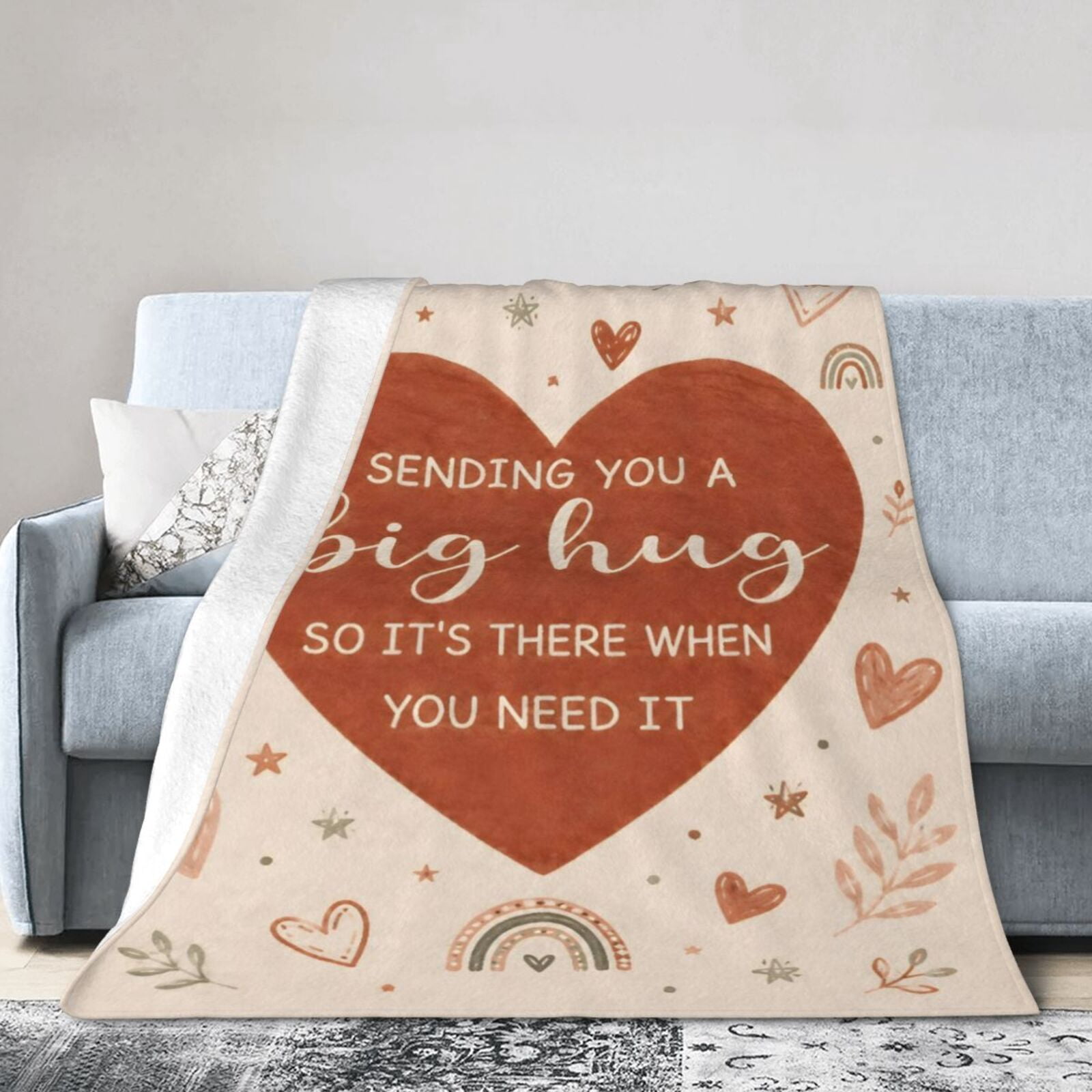 Big Hug Blanket Gift Throw Blanket Cozy Soft Terracotta Heart ...