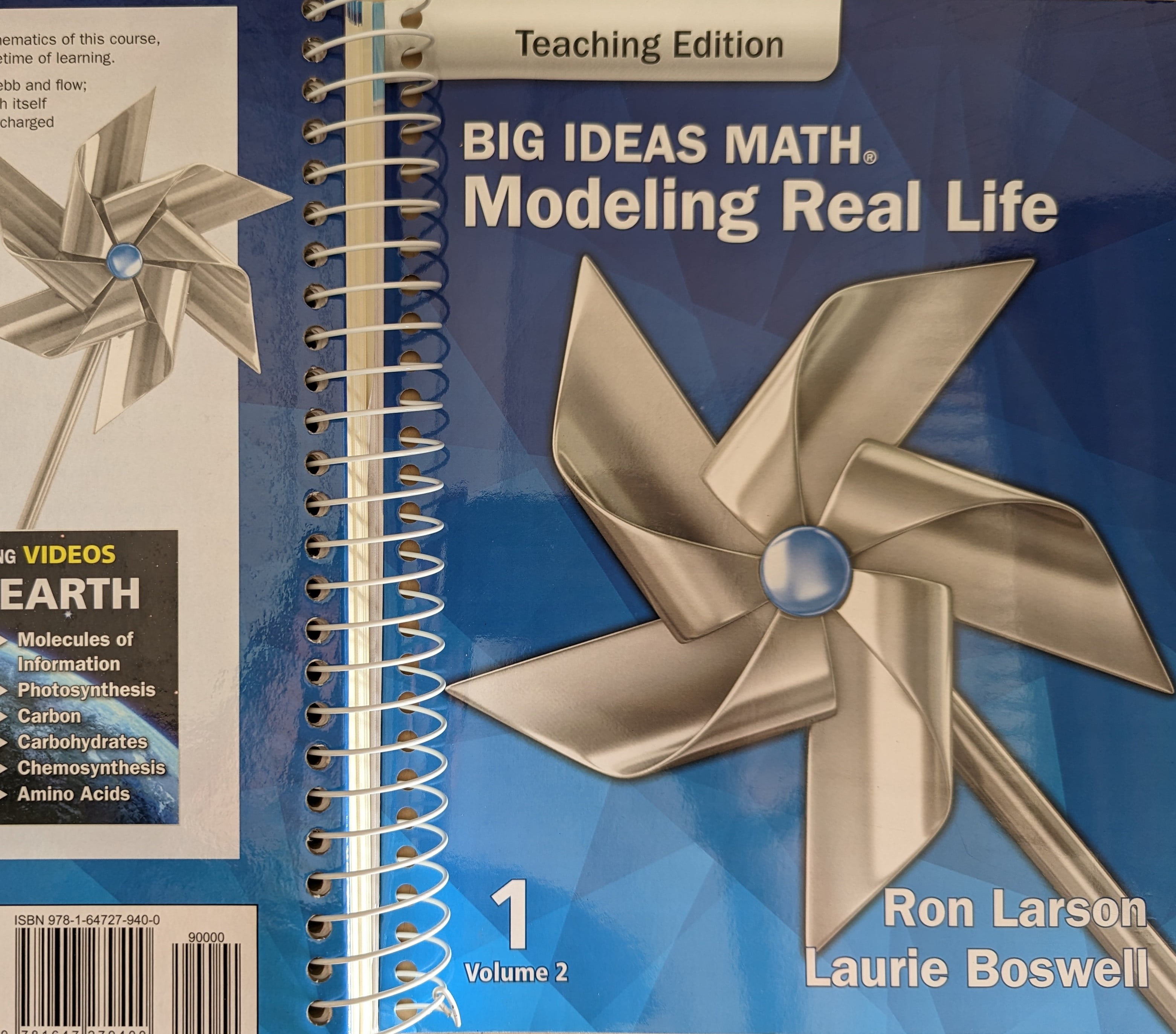 Big Ideas Math, Modeling Real Life, Teaching Edition Grade 1 Volume 2, c. 2022, 9781647279400 ...